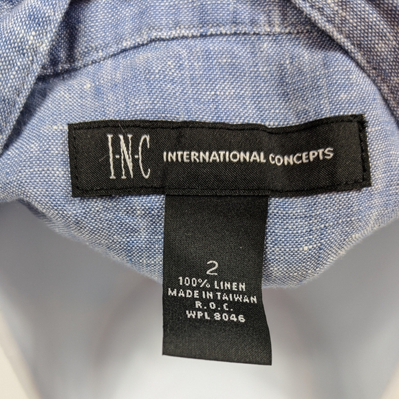 INC International Concepts | Tops | Inc 0 Linen Sleeveless Blue Denim ...